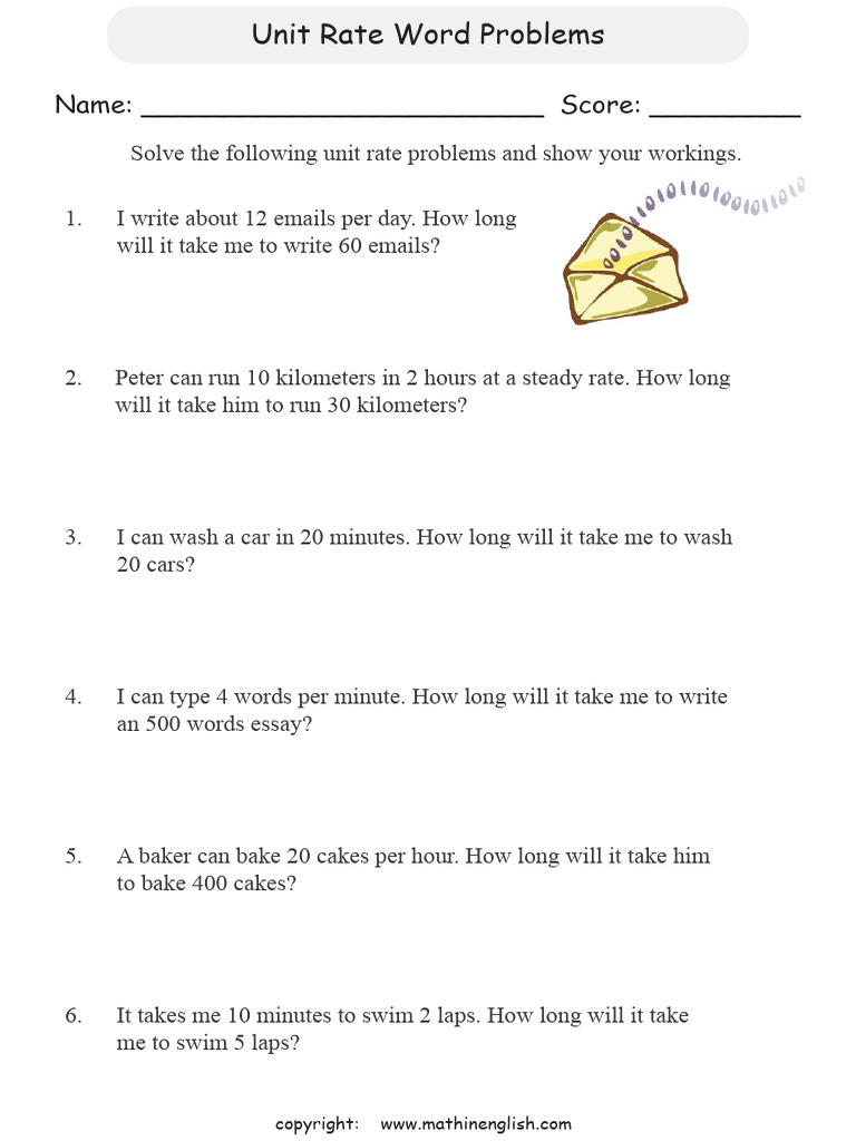 Unit Rate Problems P5 | PDF