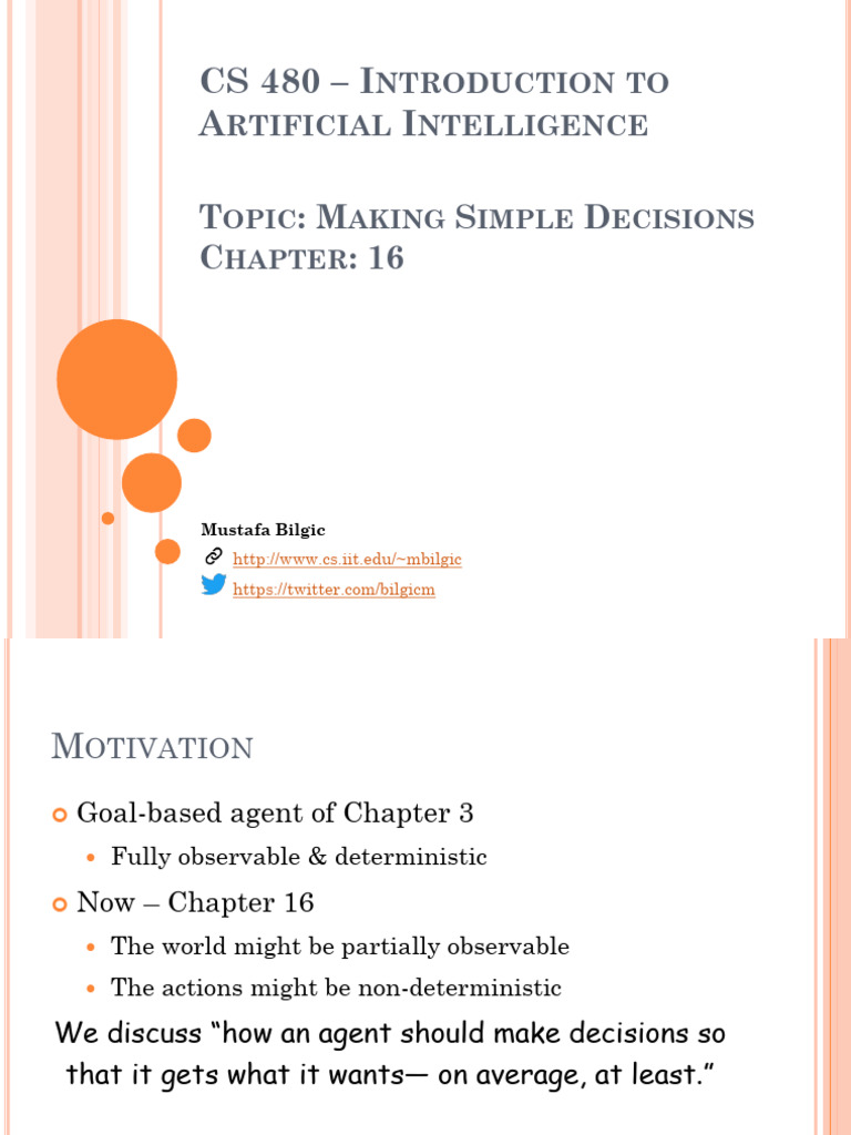 ch16 Simple Decisions | PDF | Utility | Applied Mathematics