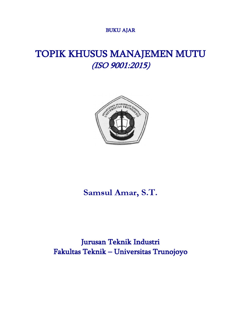 Buku Ajar Iso 9001 Bab 1 | PDF
