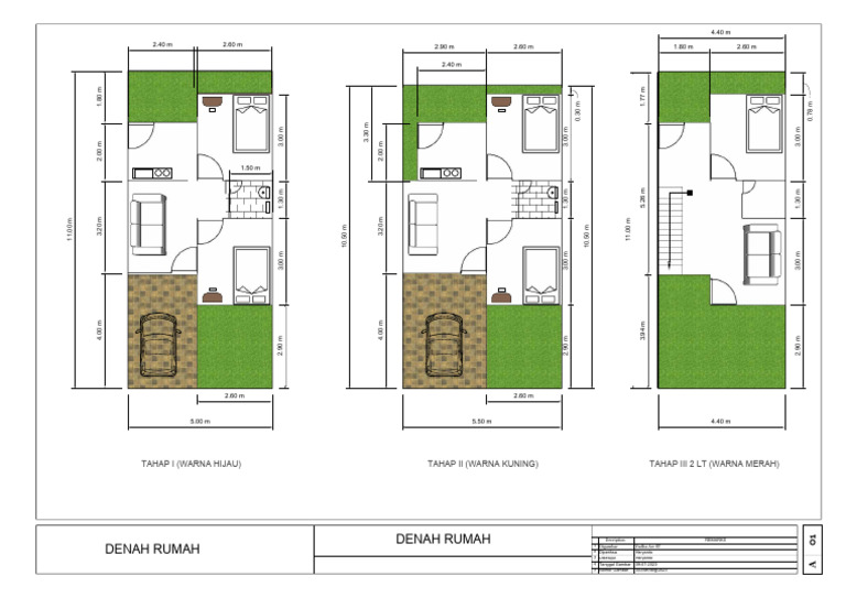 Denah Rumah Tahap I Dan Tahap II Dan III | PDF
