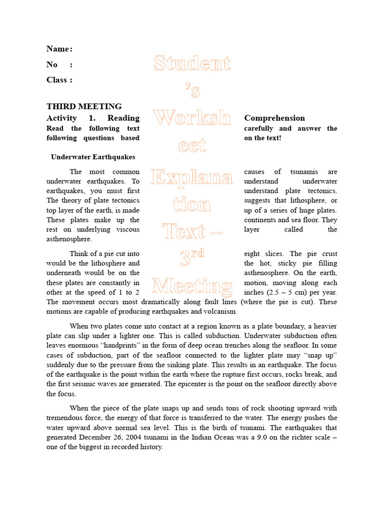 XI MIPA 6 - Students Worksheet - 3rd Meeting | PDF