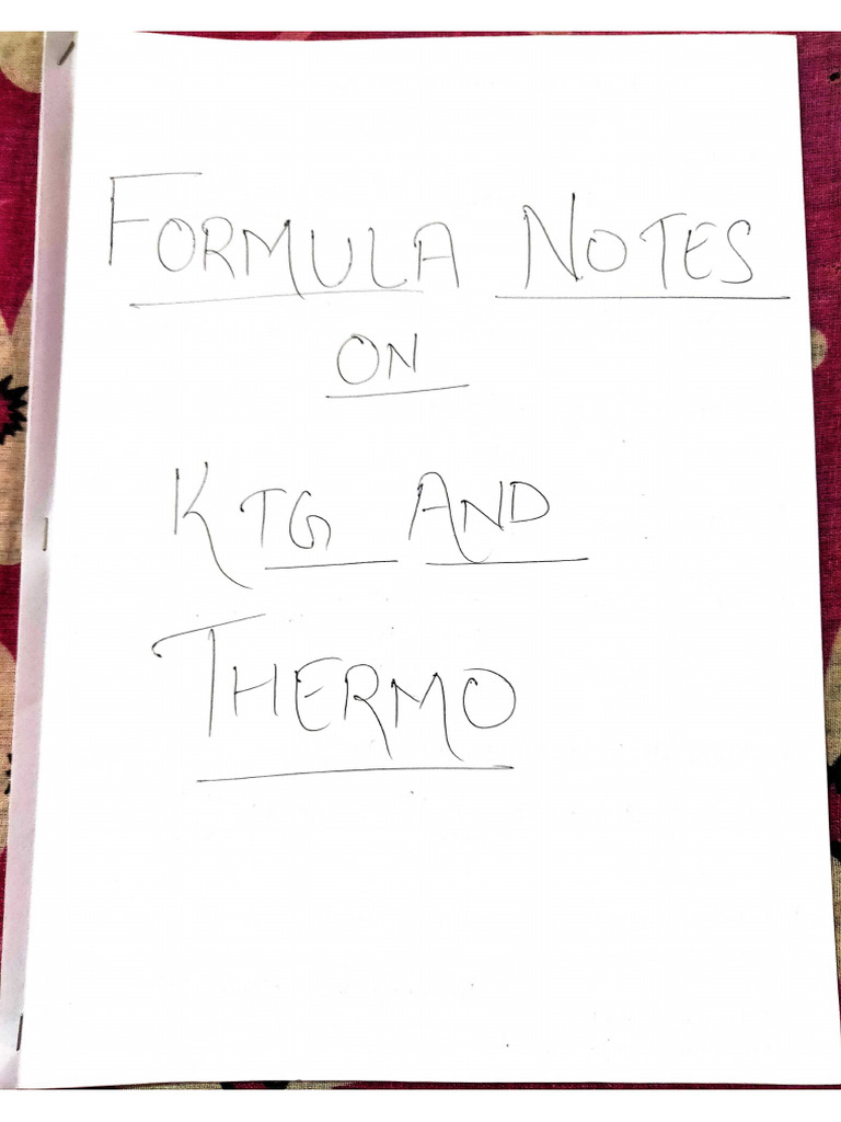 KTG & Thermo Formula Sheet | PDF