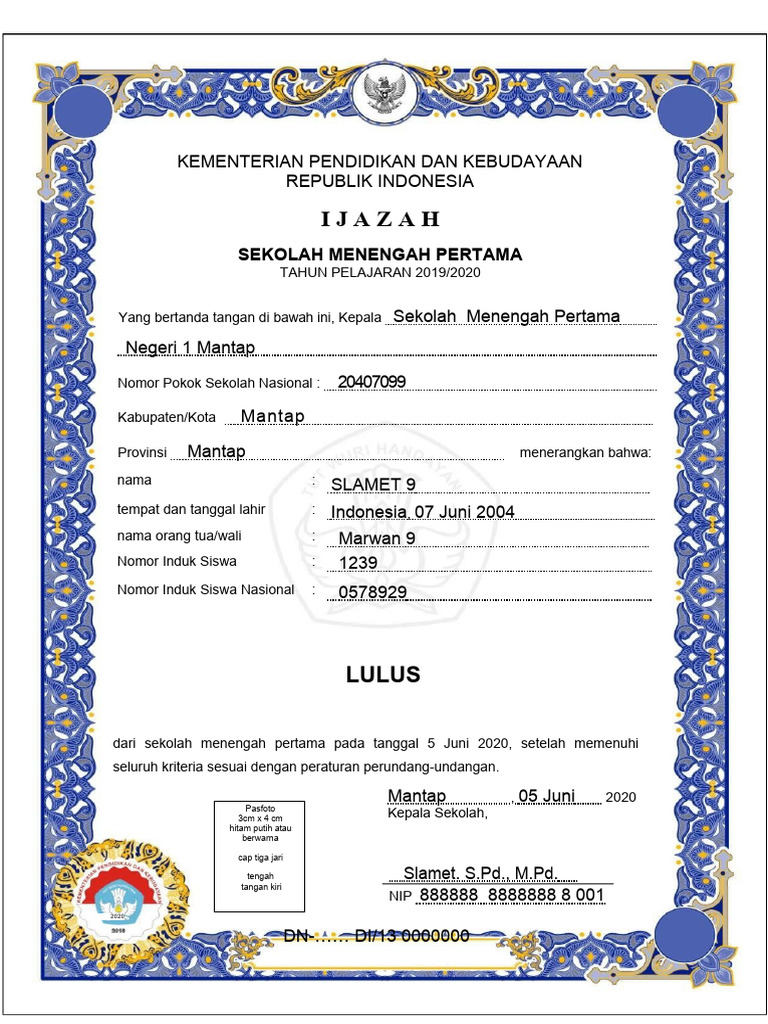 Blangko 2021 SMP | PDF