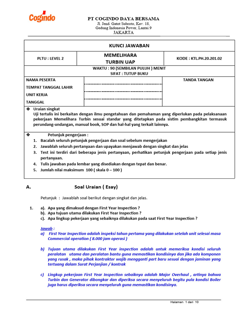 Pemeliharaan Turbin Uap PLTU: Panduan Lengkap | PDF