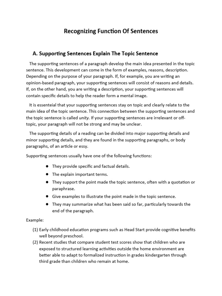 Understanding Supporting Sentences | PDF | Self-Improvement