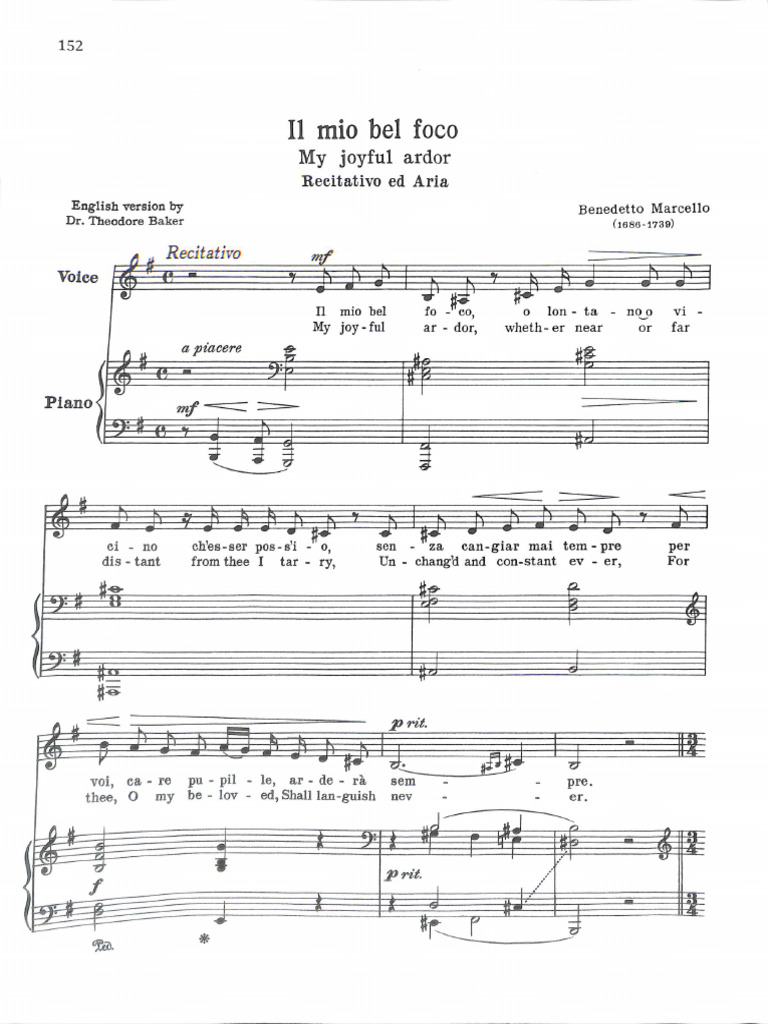 Il Mio Bel Foco Medium High Voice | PDF