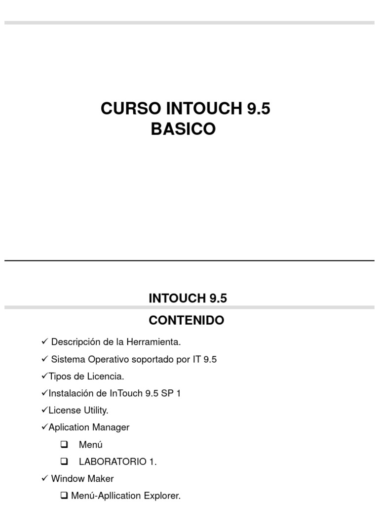 Curso Intouch 9.5 | PDF