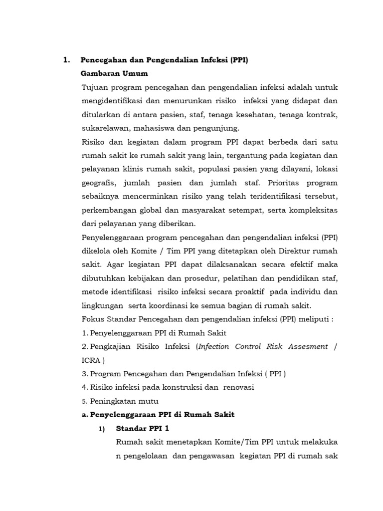 Program Pencegahan Infeksi Rumah Sakit | PDF | Kesehatan Holistik | Sains & Matematika