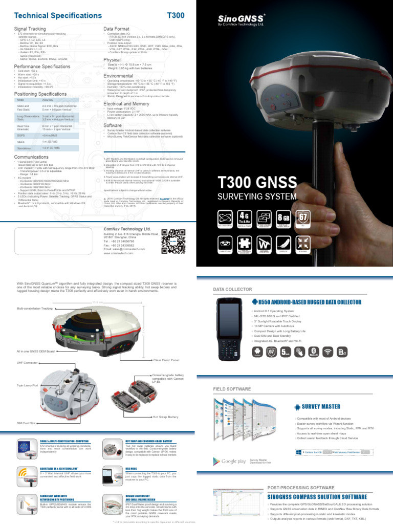 T300 GNSS: Technical Specifications | PDF