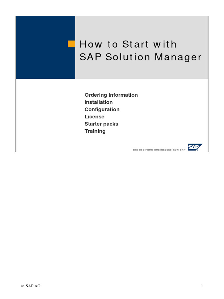 03.how To Start With SAP Solman | PDF