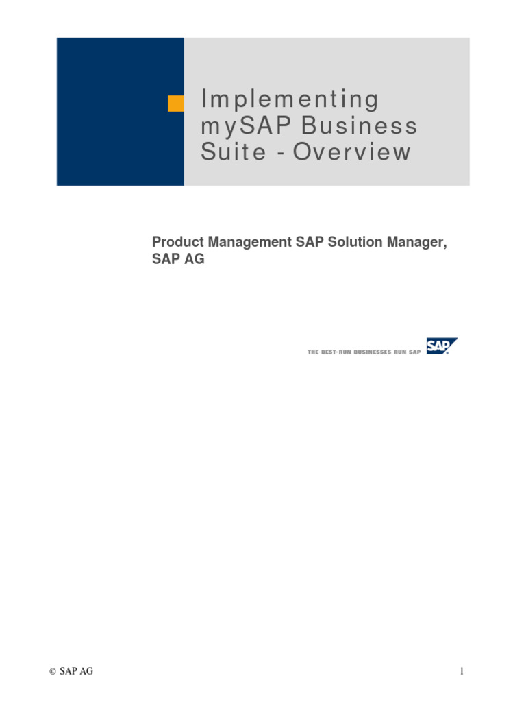06.implementing mySAP Business Suite | PDF