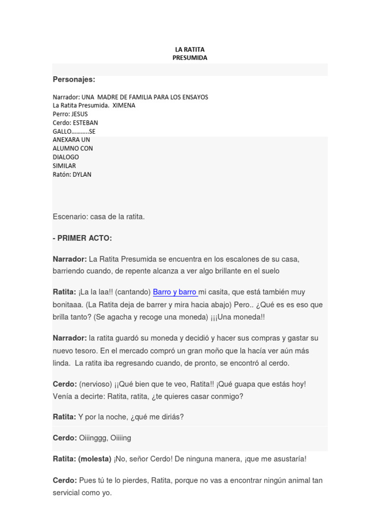 La Ratita Presumida B | PDF