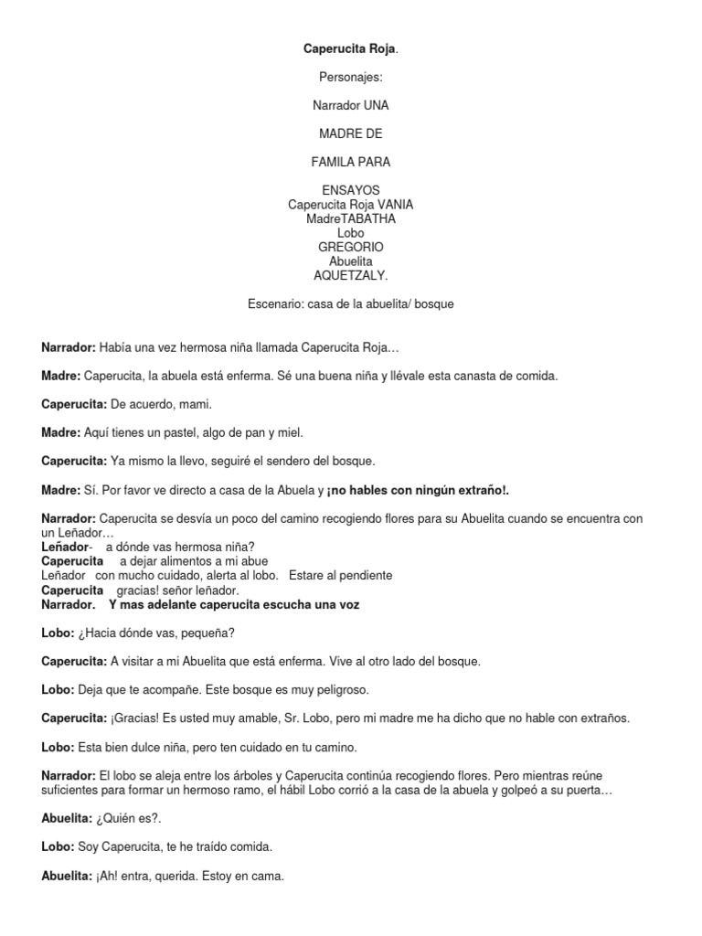 Caperucita Roja: Aventura en el Bosque | PDF | Caperucita Roja