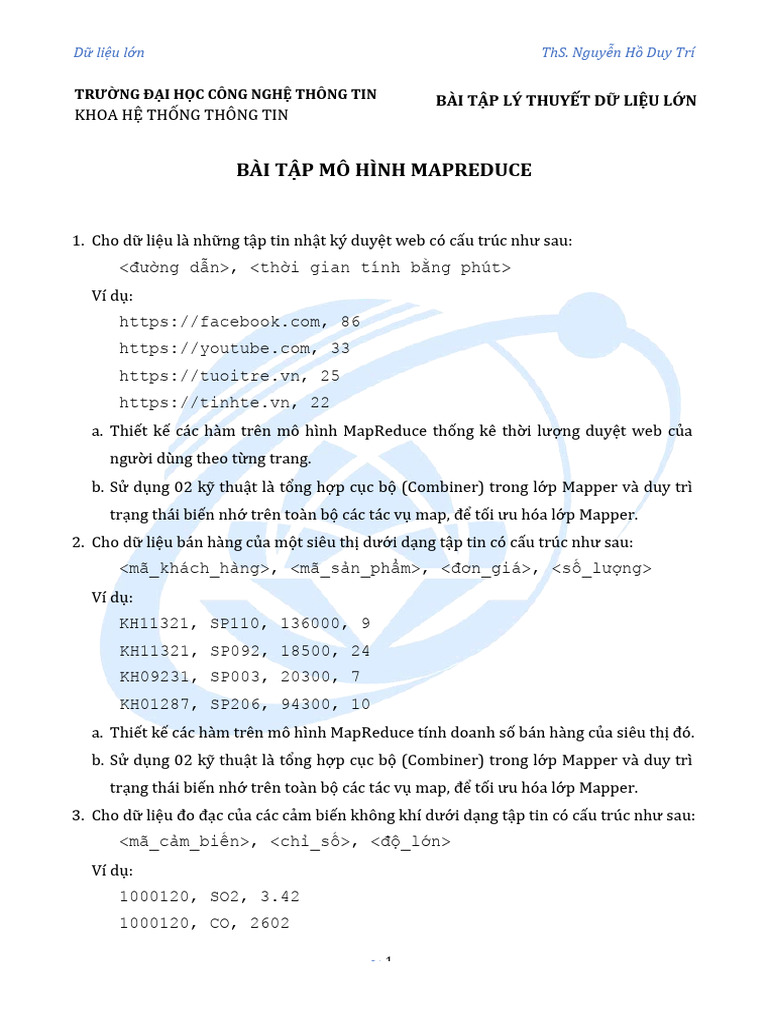 Bai Tap Mo Hinh MapReduce | PDF