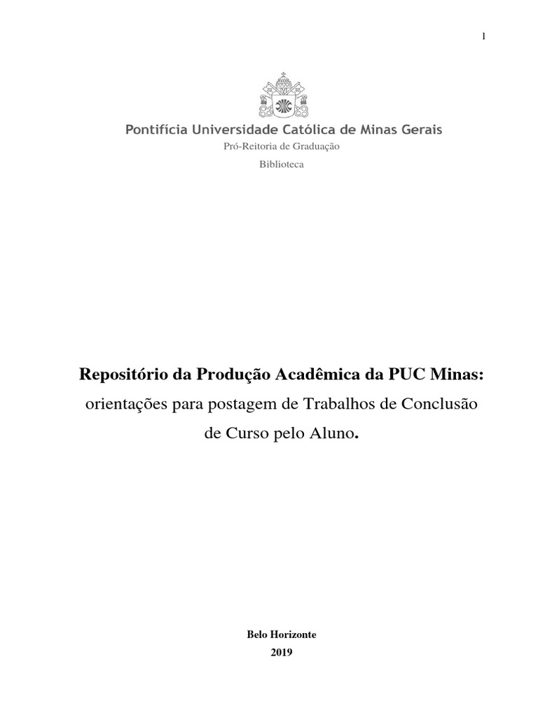 Postagem TCC Repositorio PUC MINAS | PDF