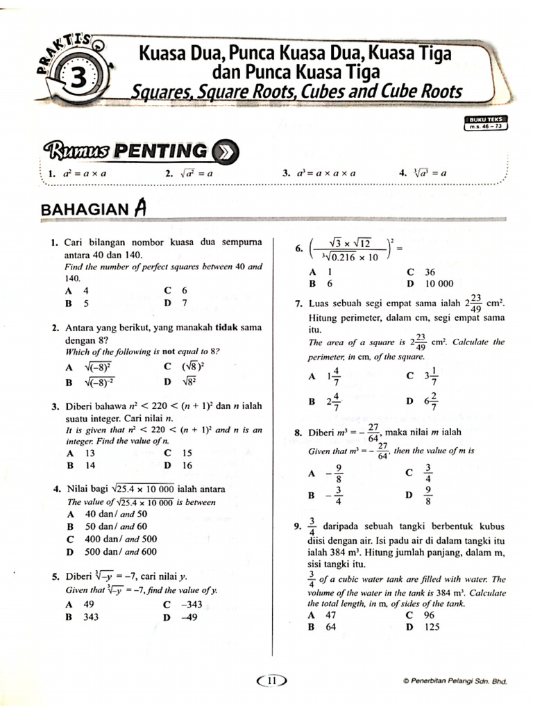 Maths F1 PELANGI CHAPTER 3 To 5 | PDF