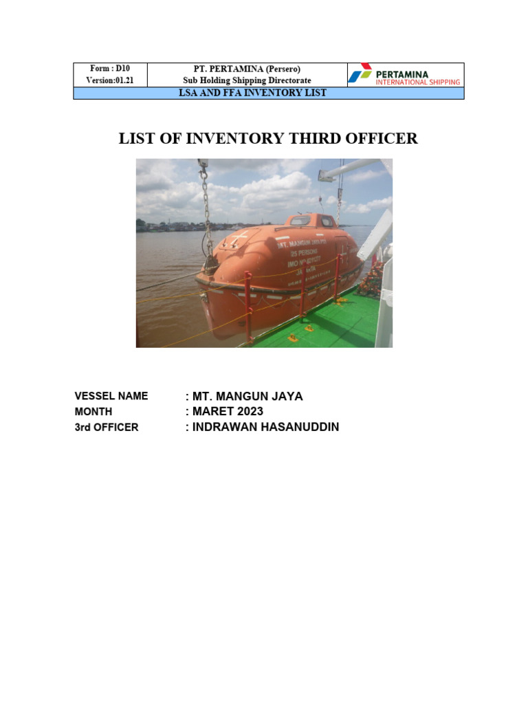 D10 Inventory LSA & FFA MARET 2023 MT. MANGUN JAYA | PDF