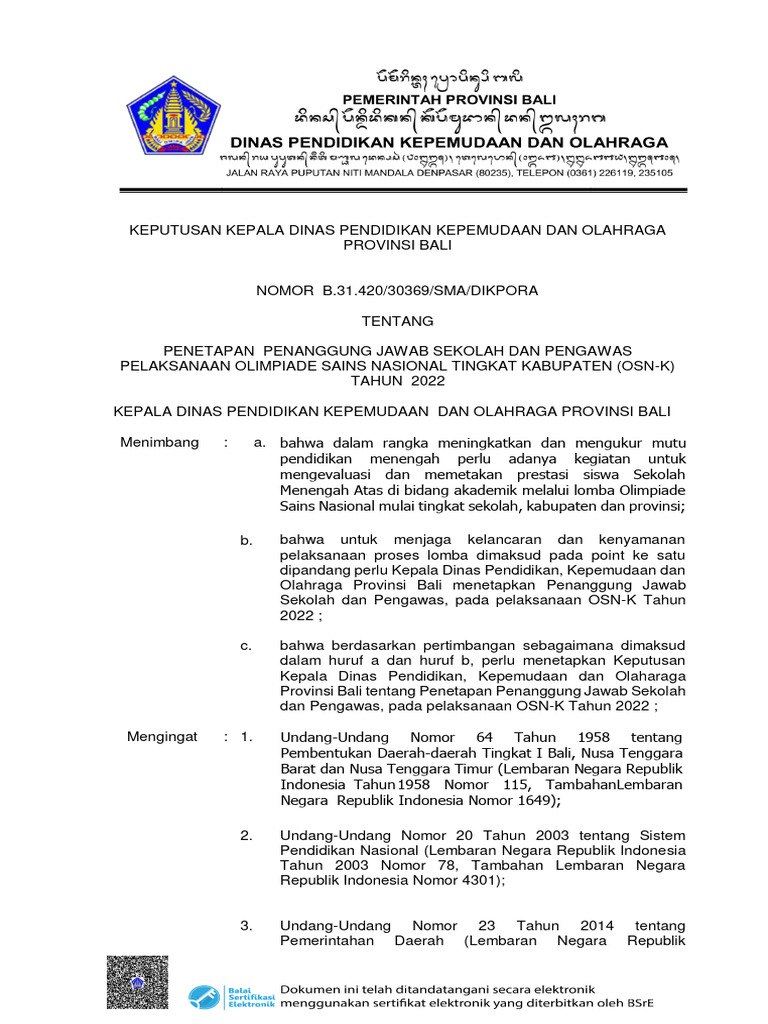 SK Osn Provinsi 2022 | PDF