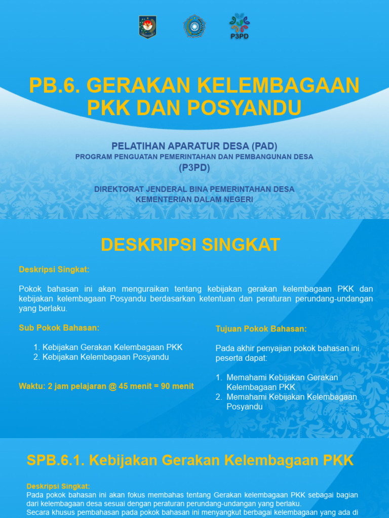 PB.6 Kelembagaan PKK Dan Posyandu | PDF