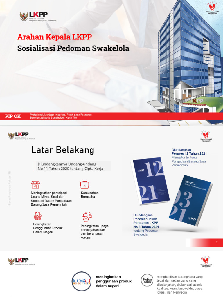 Paparan LKPP Sosialisasi Swakelola | PDF