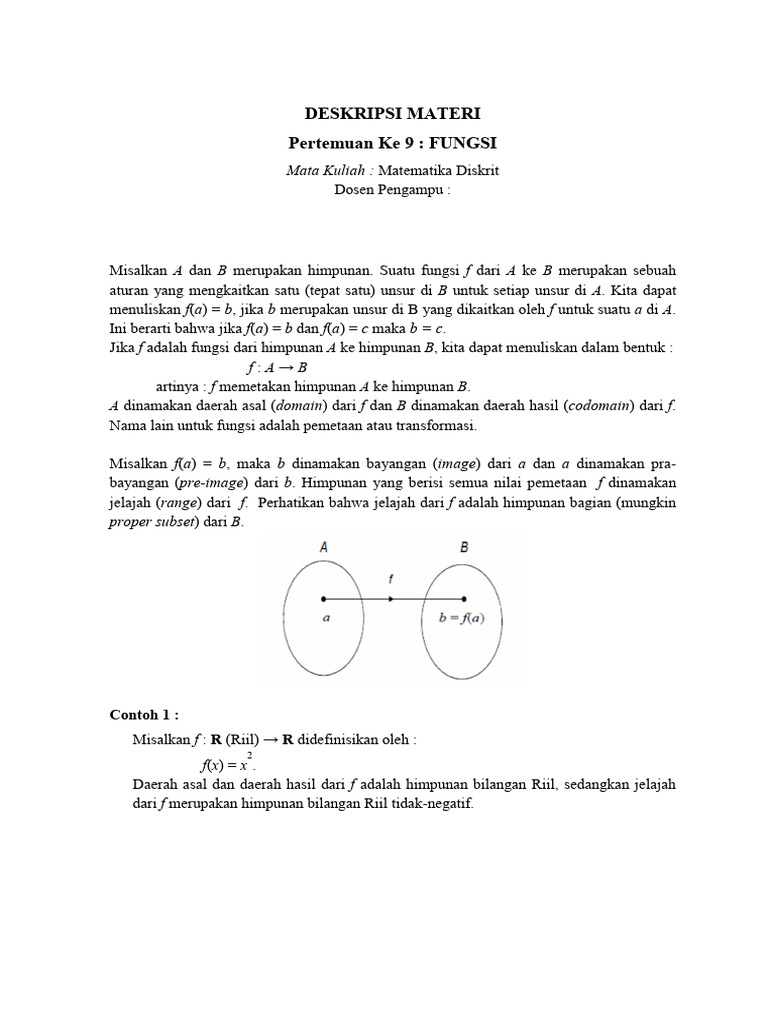 Deskripsi Materi Pertemuan Ke-9 MATDIS | PDF