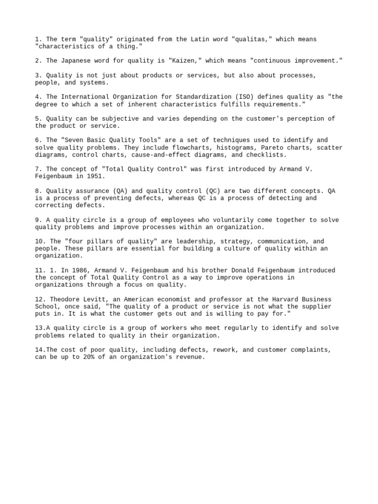 Trivia About Quality | PDF