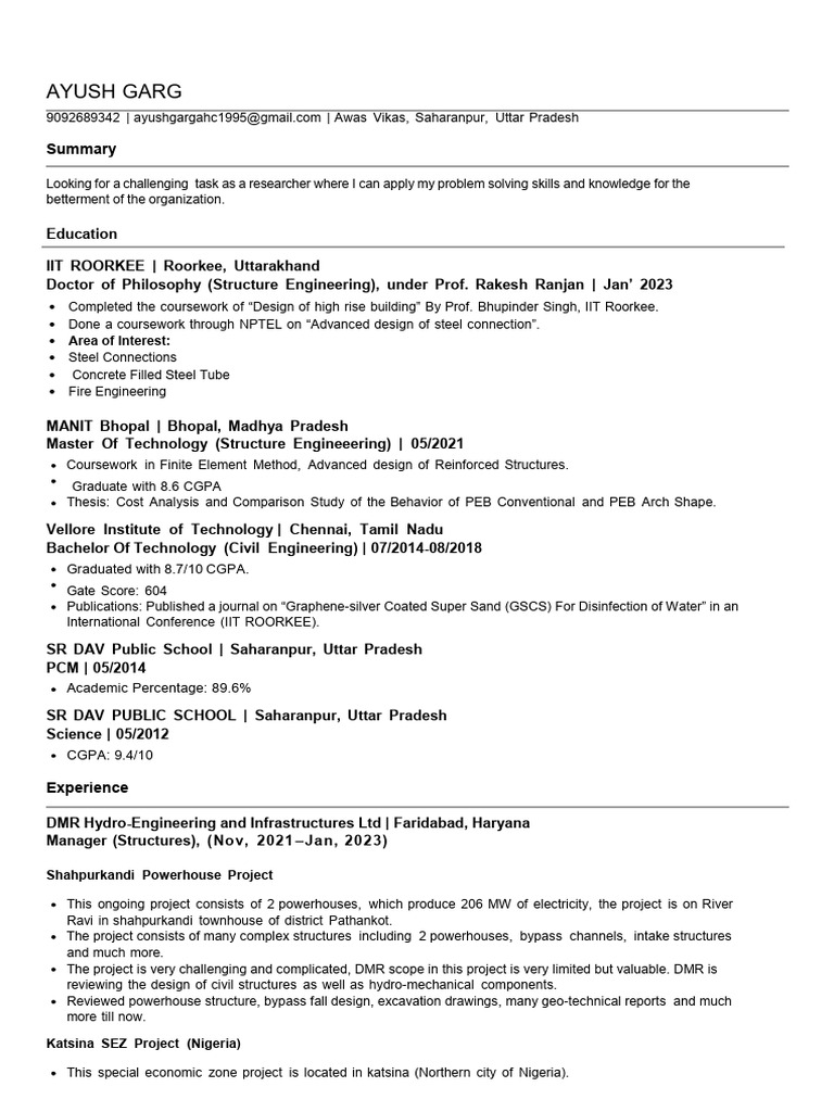 Ayush Garg Resume 2023 - R1 | PDF