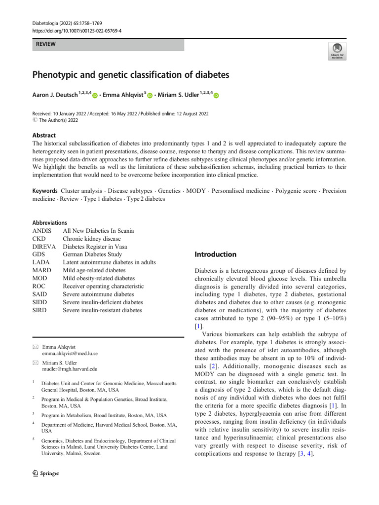 Deutsch 2022 - Phenotypic & Geetic Classification | PDF