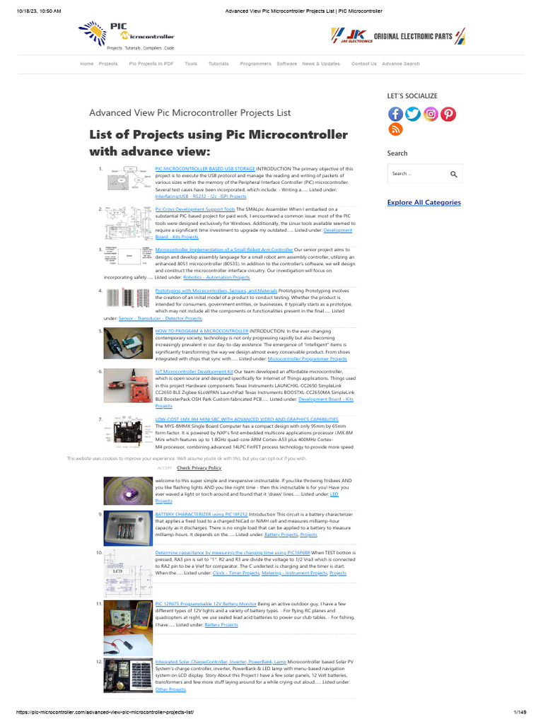 Advanced View Pic Microcontroller Projects List _ PIC Microcontroller | PDF