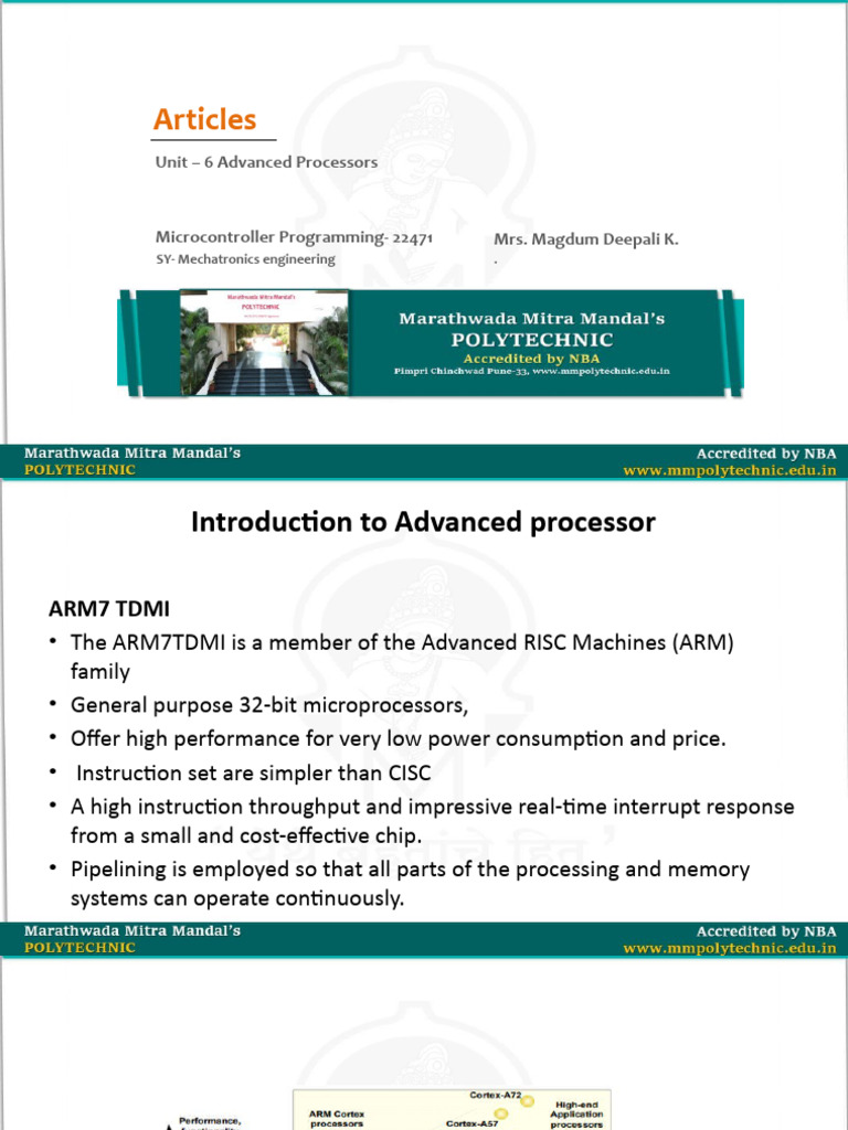 Articles: Unit - 6 Advanced Processors | PDF