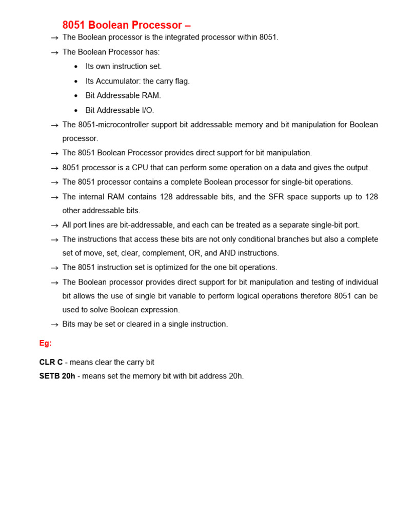 8051 As Boolean Processor Pdf