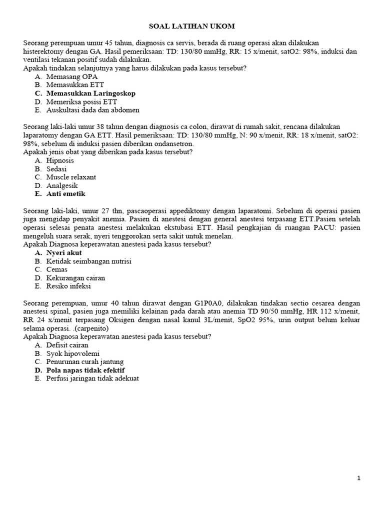Soal Latihan Ukom Mahasiswa Hari Ke-3 - 2023 | PDF | Kesehatan Holistik