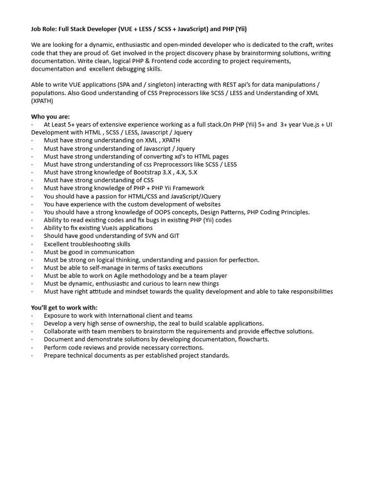 Full Stack JD - PHP+Vue | PDF