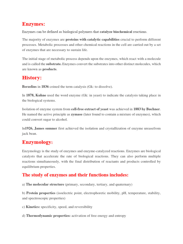 Enzymes | PDF
