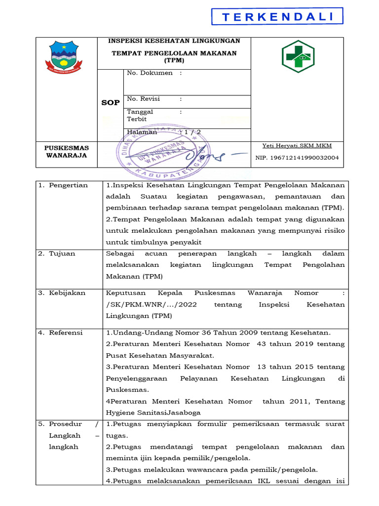 Sop Ikl TPM 2022 | PDF