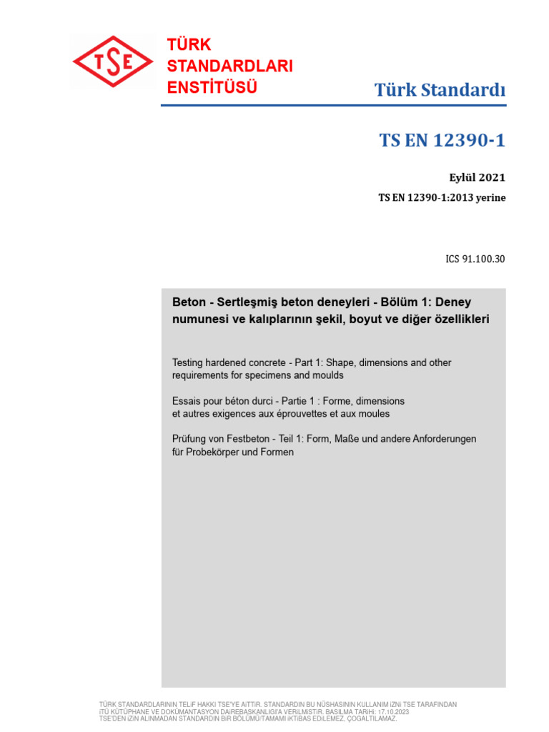 TS en 12390 1 | PDF