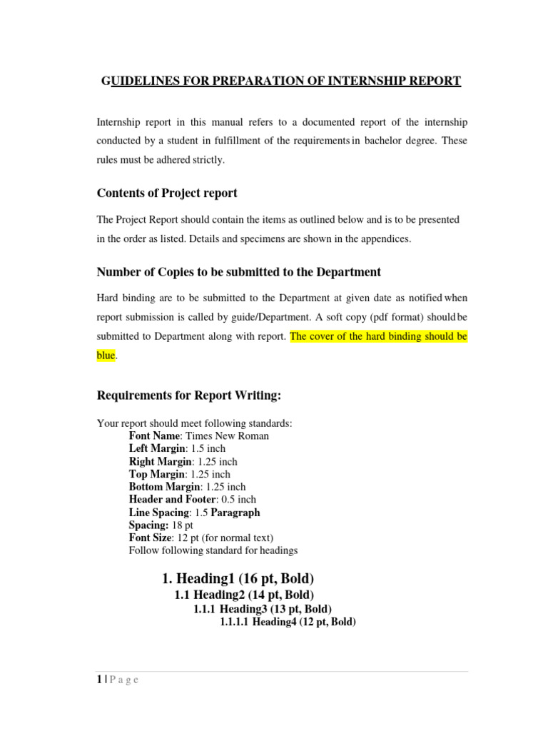 Format Internship Report | PDF