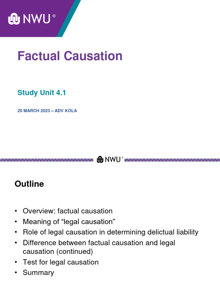2023 - Su 4.1 - Factual Causation | PDF
