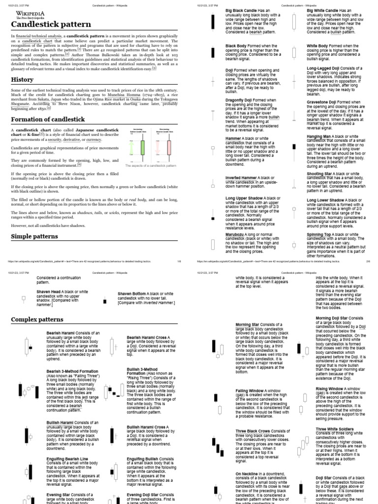 Candlestick Pattern - Wikipedia | PDF | Valuation (Finance) | Market ...