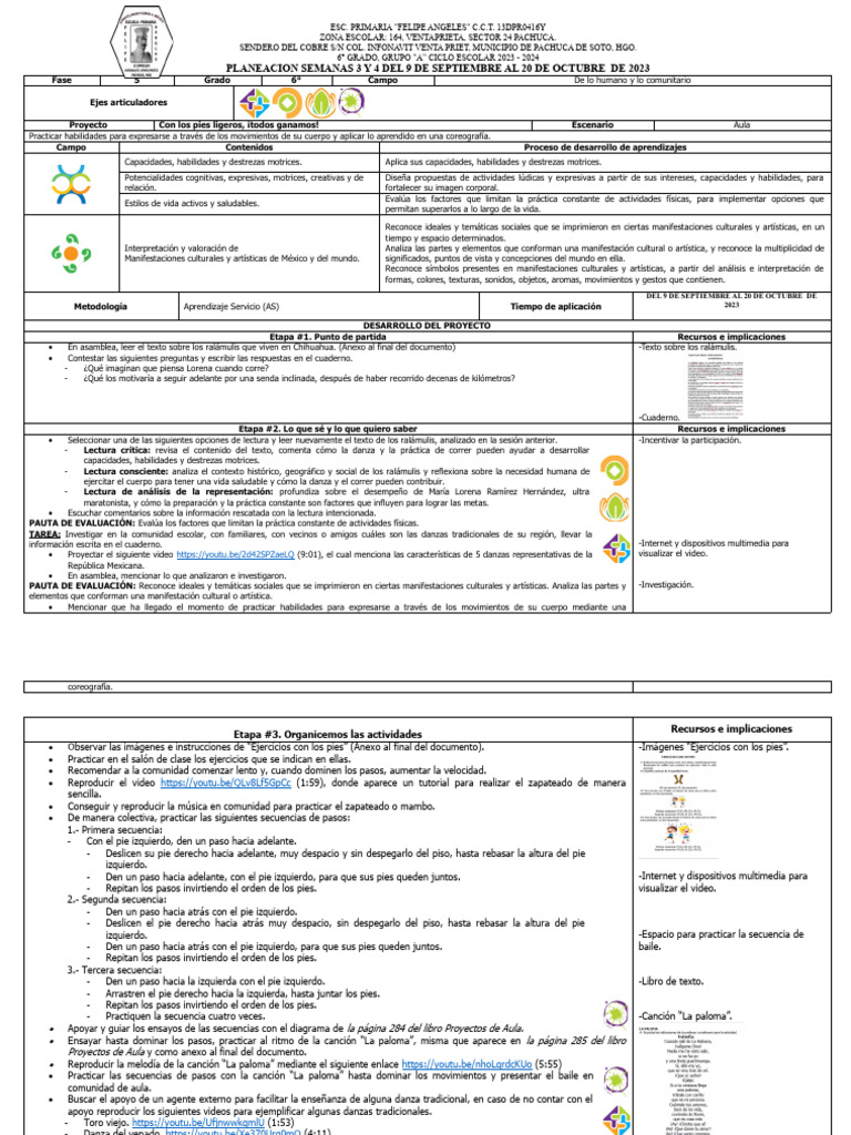 PROYECTO 7 Con Los Pies Ligeros, Todos Ganamos (2023-2024) | PDF