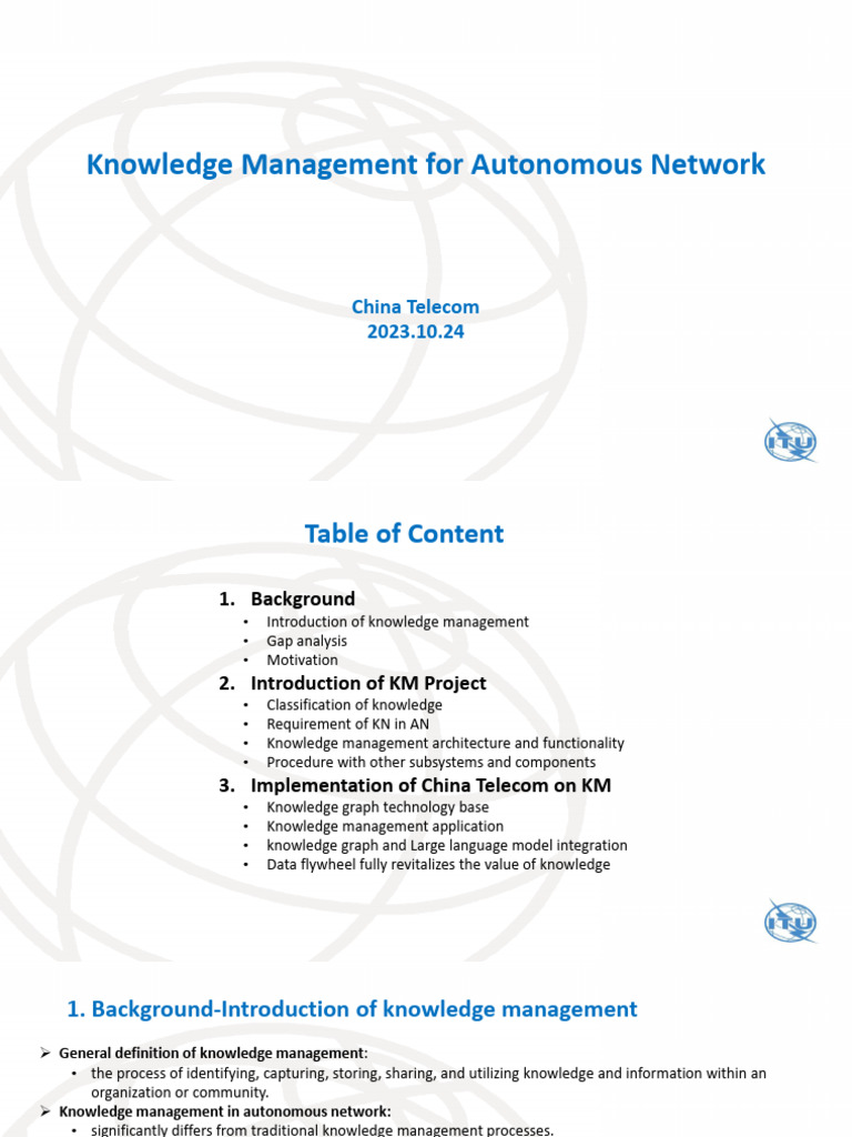 Knowledge Management For Autonomous Network by Xu Dan | PDF