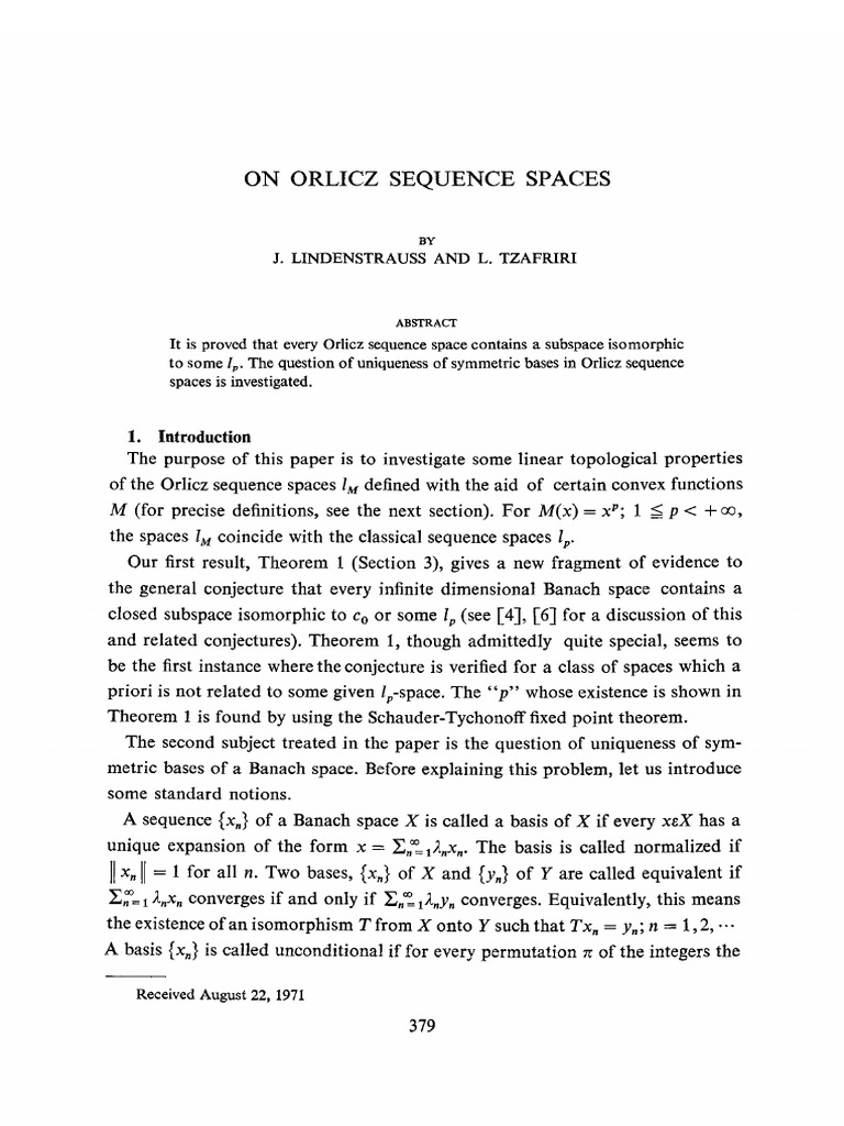 1971 On Orlicz Sequence Spaces | PDF
