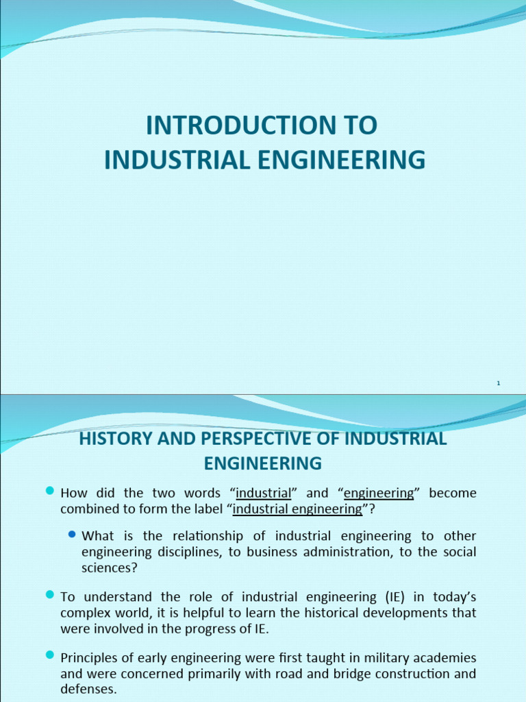 Chapter 1 and 2 INTRO TO INDUSTRIAL AND SYSTEMS ENGINEERING | PDF ...