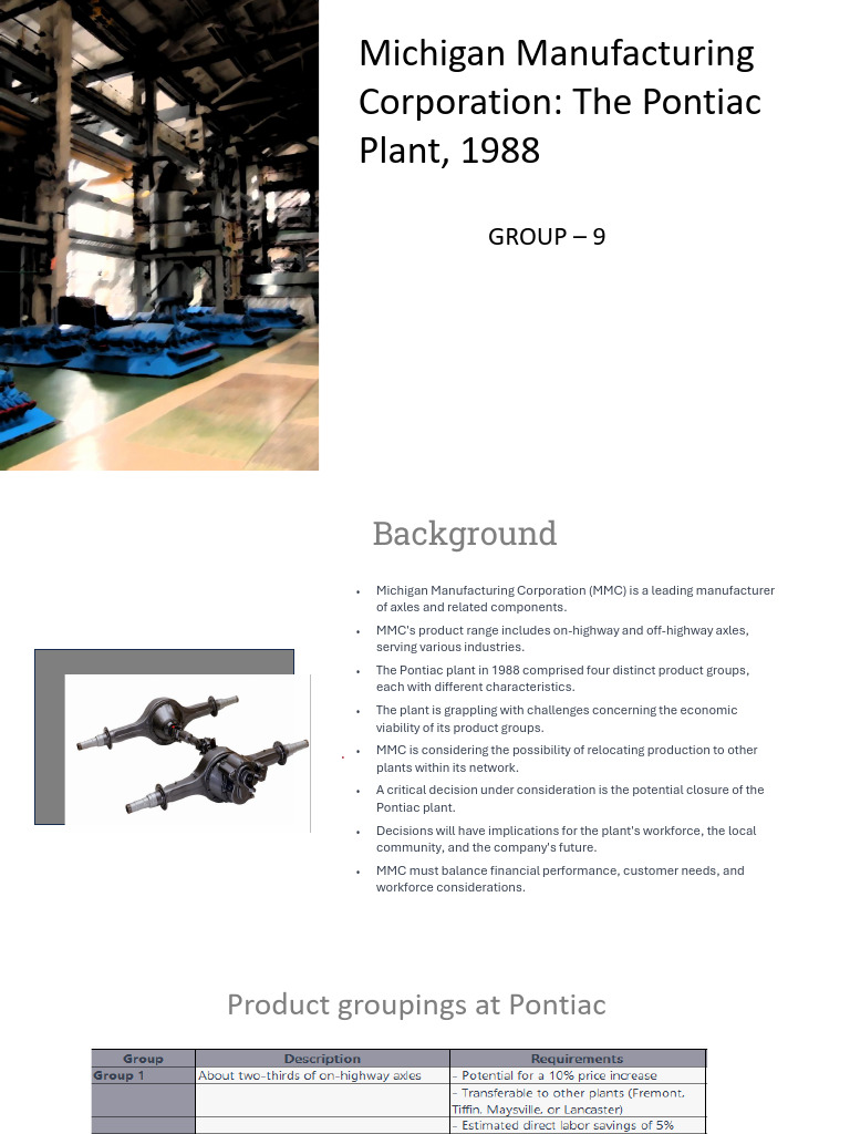 MMC Pontiac Plant Financial Challenges | PDF | Economies Of Scale ...
