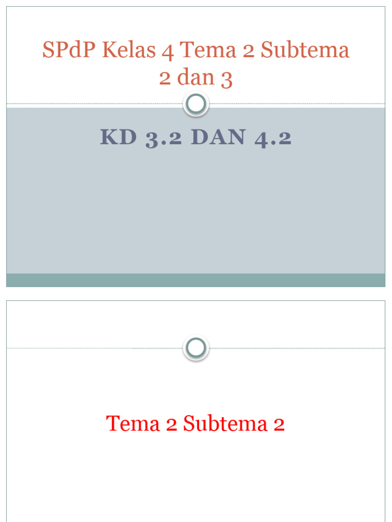 SPDP Kelas 4 Tema 2 Subtema 2 3 | PDF