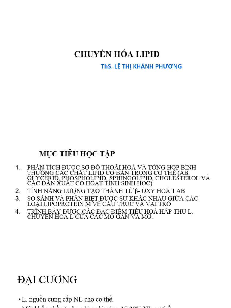 Chuyển Hoá Lipid | PDF