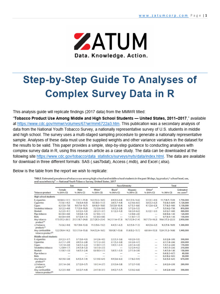 Data Analyses R Manual NYTS | PDF