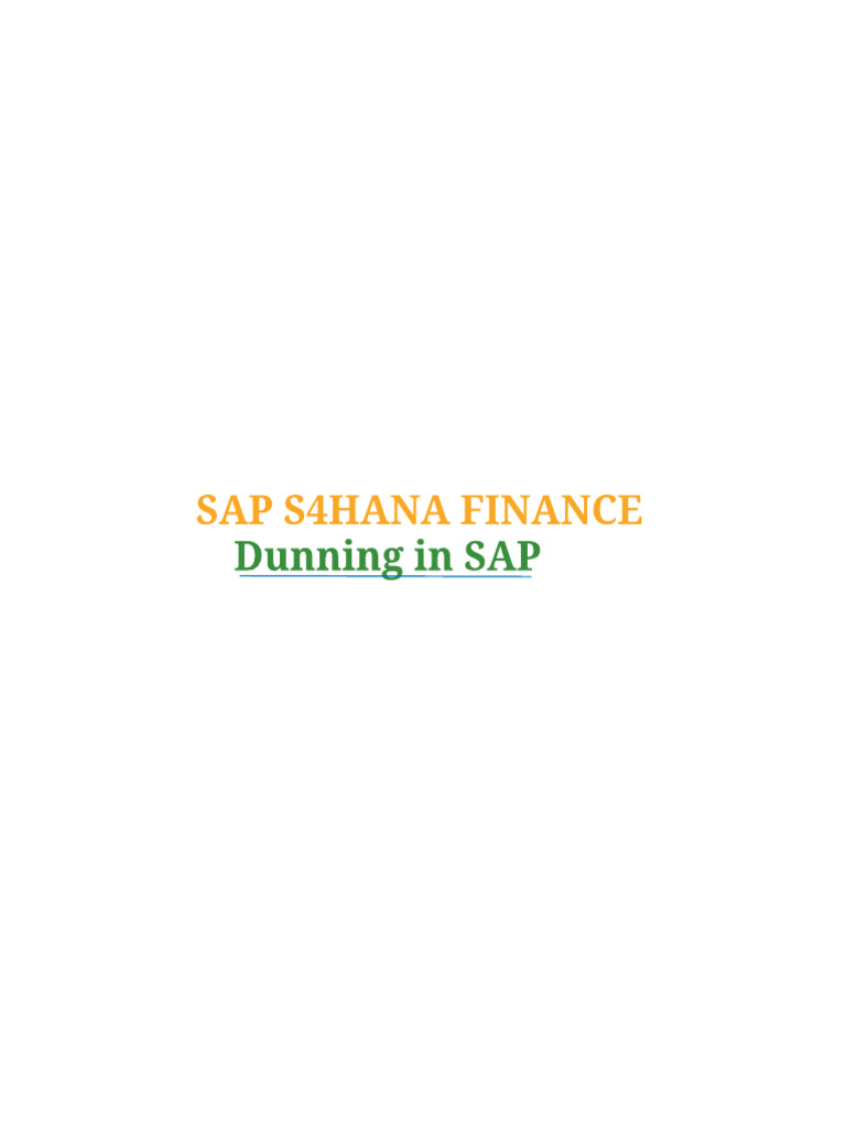 Dunning In Sap Pdf
