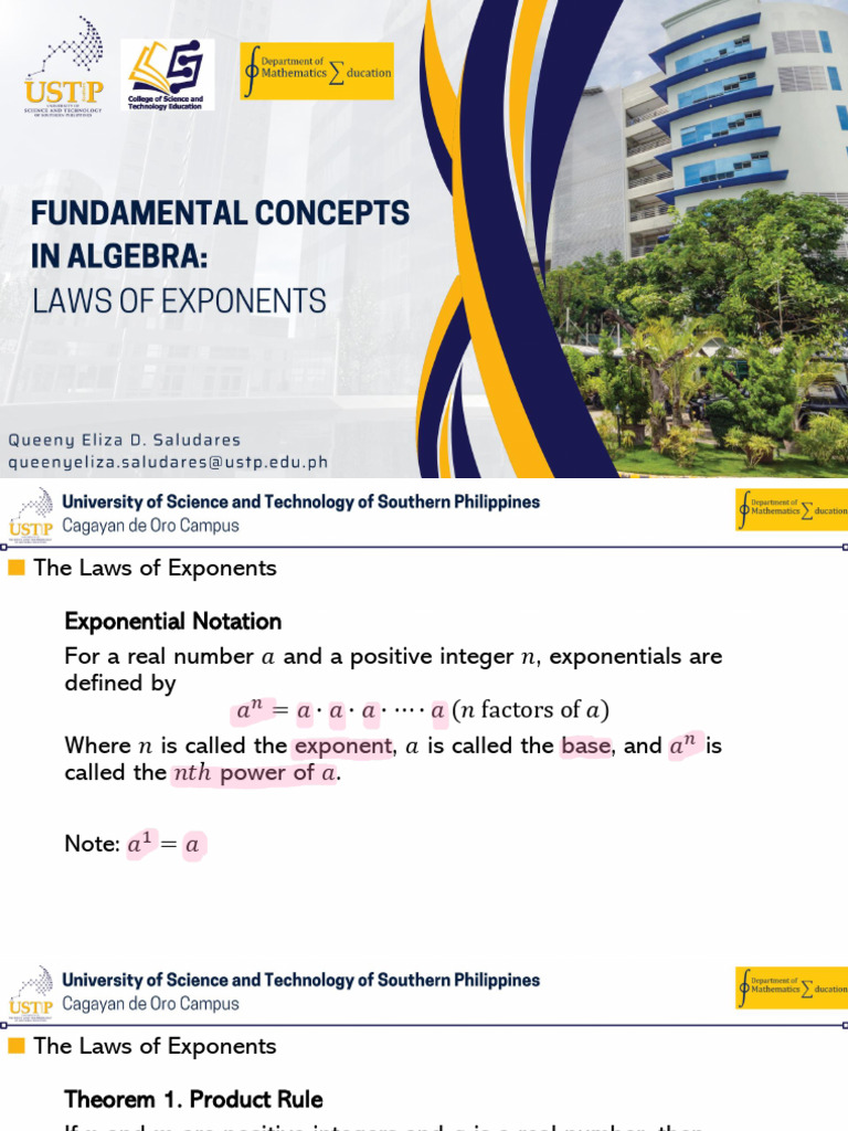 Understanding the Laws of Exponents | PDF | Exponentiation | Integer