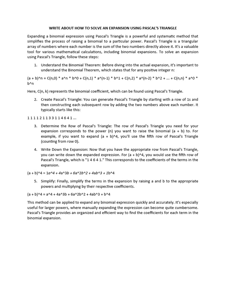 Pascal's Triangle | PDF